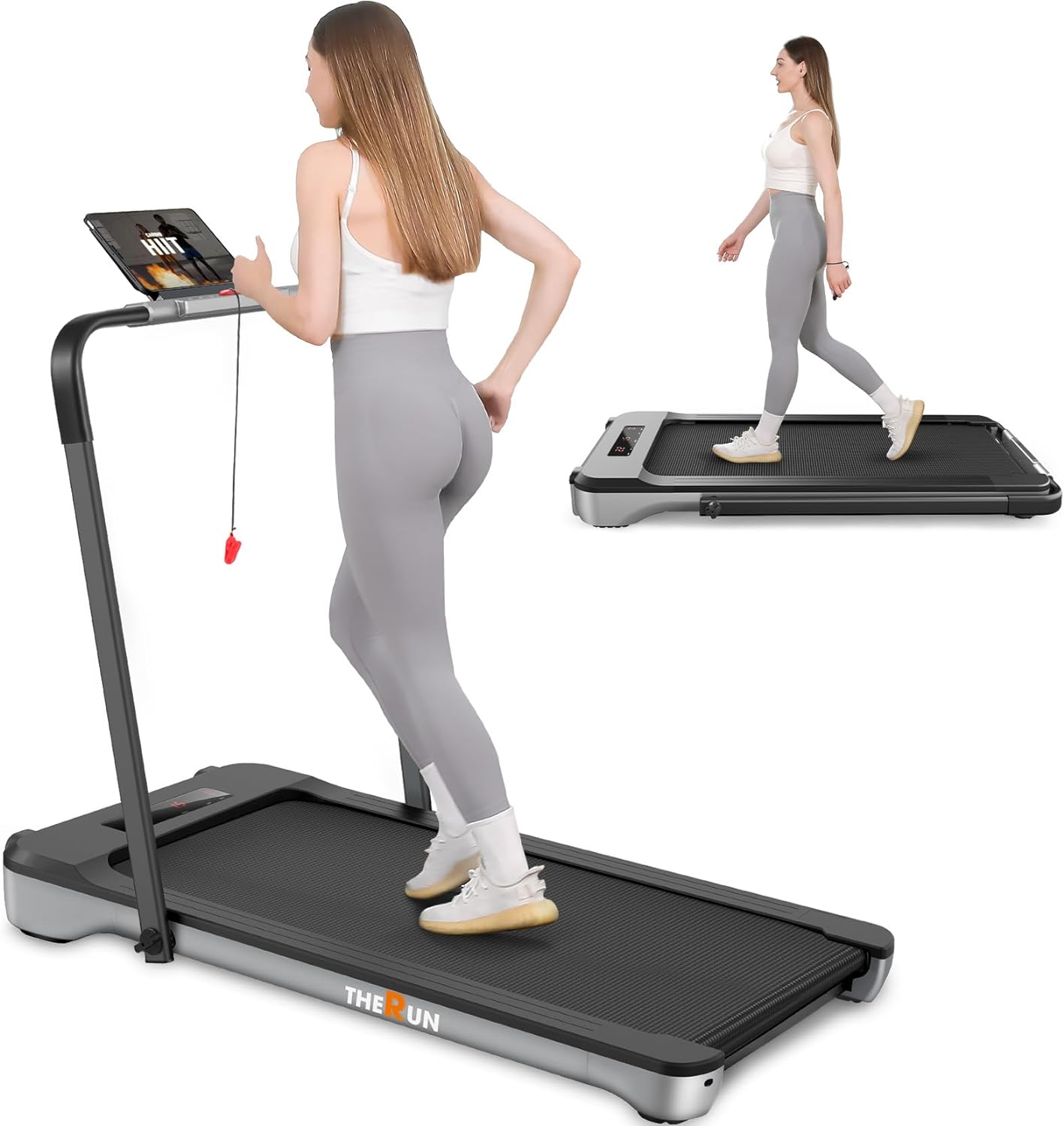 2 in 1 Walking Pad for Home,3.0HP 43×18″ Folding Treadmill Under Desk ...