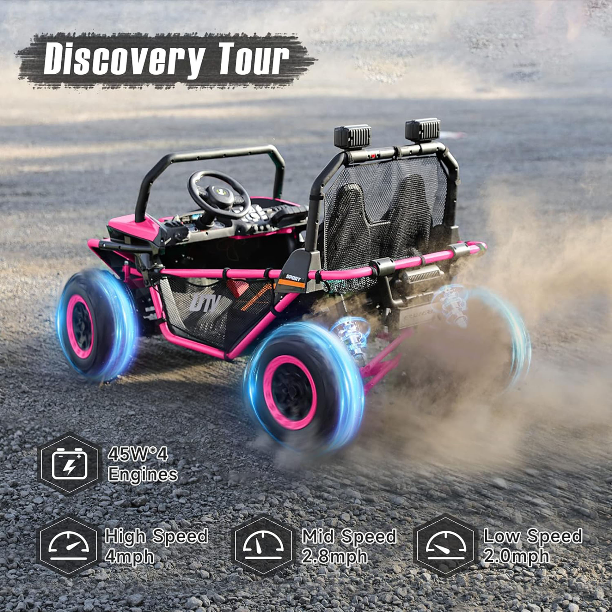 12 V Ride on Car,2 Seater Powered on Truck,Neche 4WD Electric Off-Road ...
