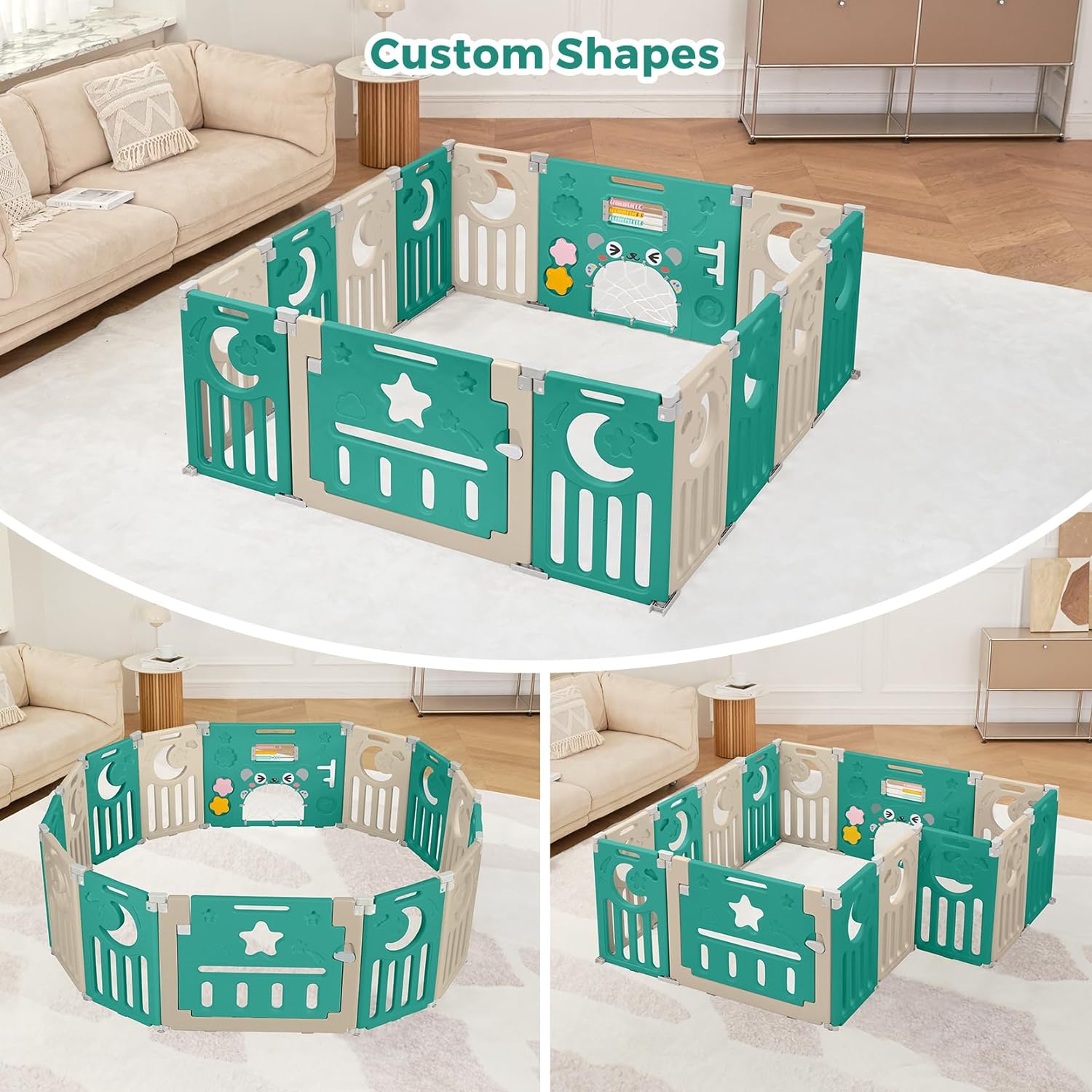 Foldable Baby Playpen, Kids 14 Panel Play Pen for Babies and Toddlers ...