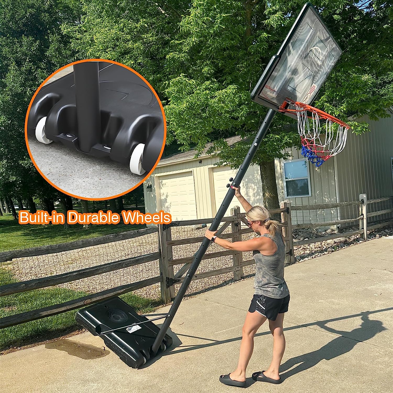 Portable Basketball Hoop Goal System Height Adjustable 4.4ft – 10ft ...