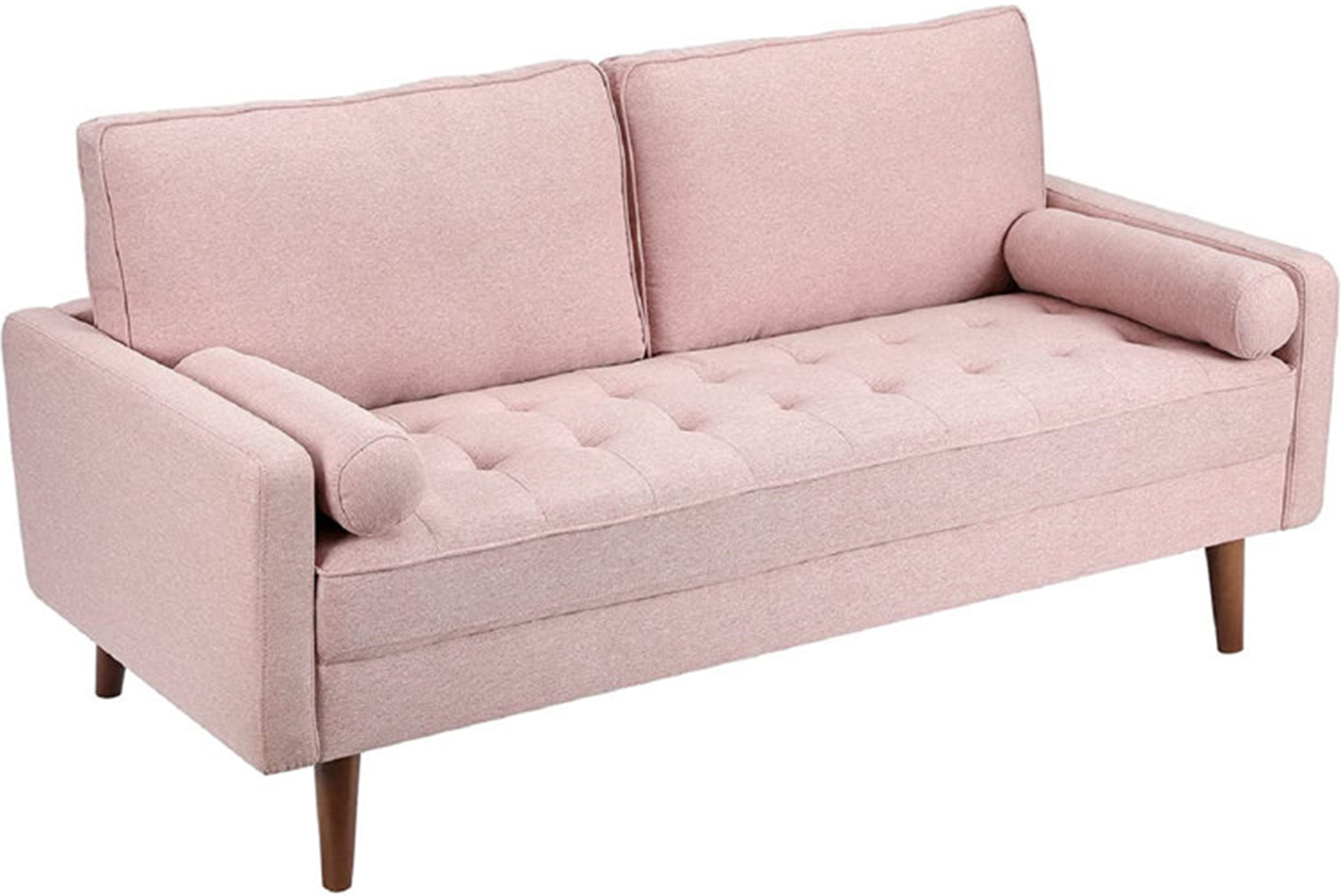 Neche 2 Seater Sofa Square 173cm Linen Loveseat Pink – nechebej