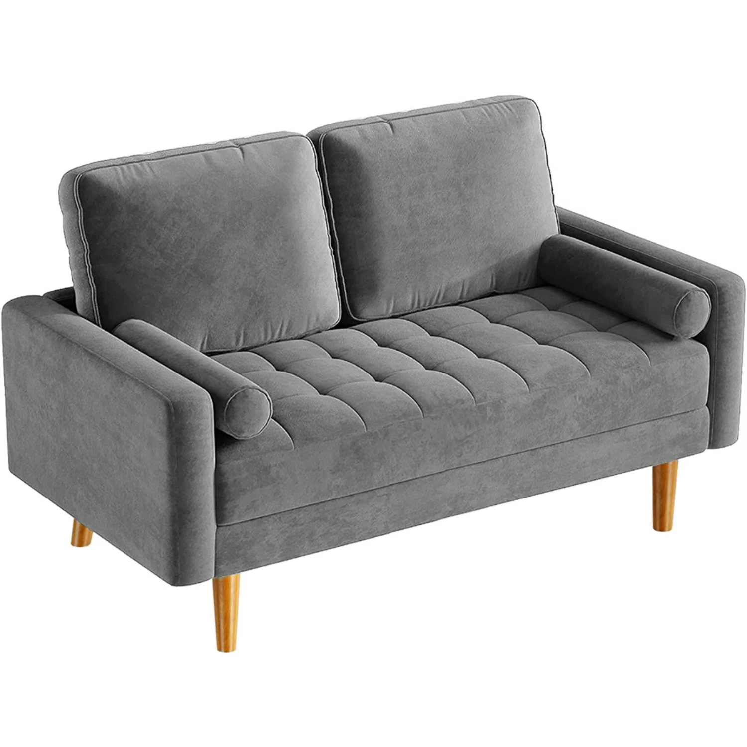 Neche 2 Seater Velvet Sofa Couch Love Seat 148cm Grey – nechebej