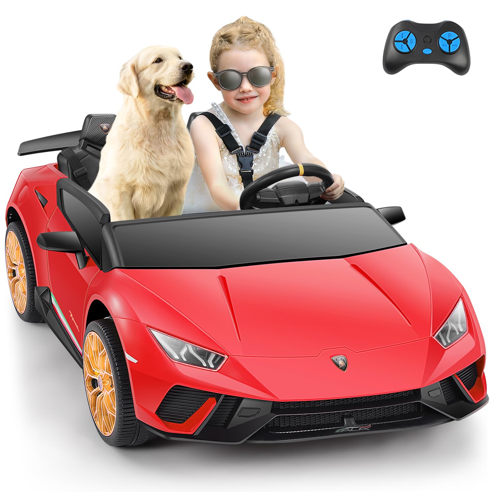 Lamborghini Ride on Car,2 Seater Powered Toddler Car,12V 10Ah Parent ...