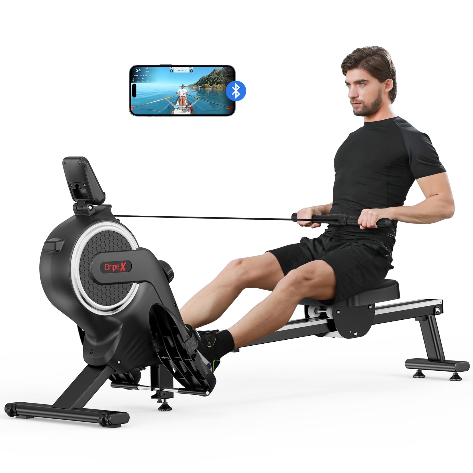 Magnetic Rowing Machine, 16 Level Resistance, Max 265lb Weight Capacity ...