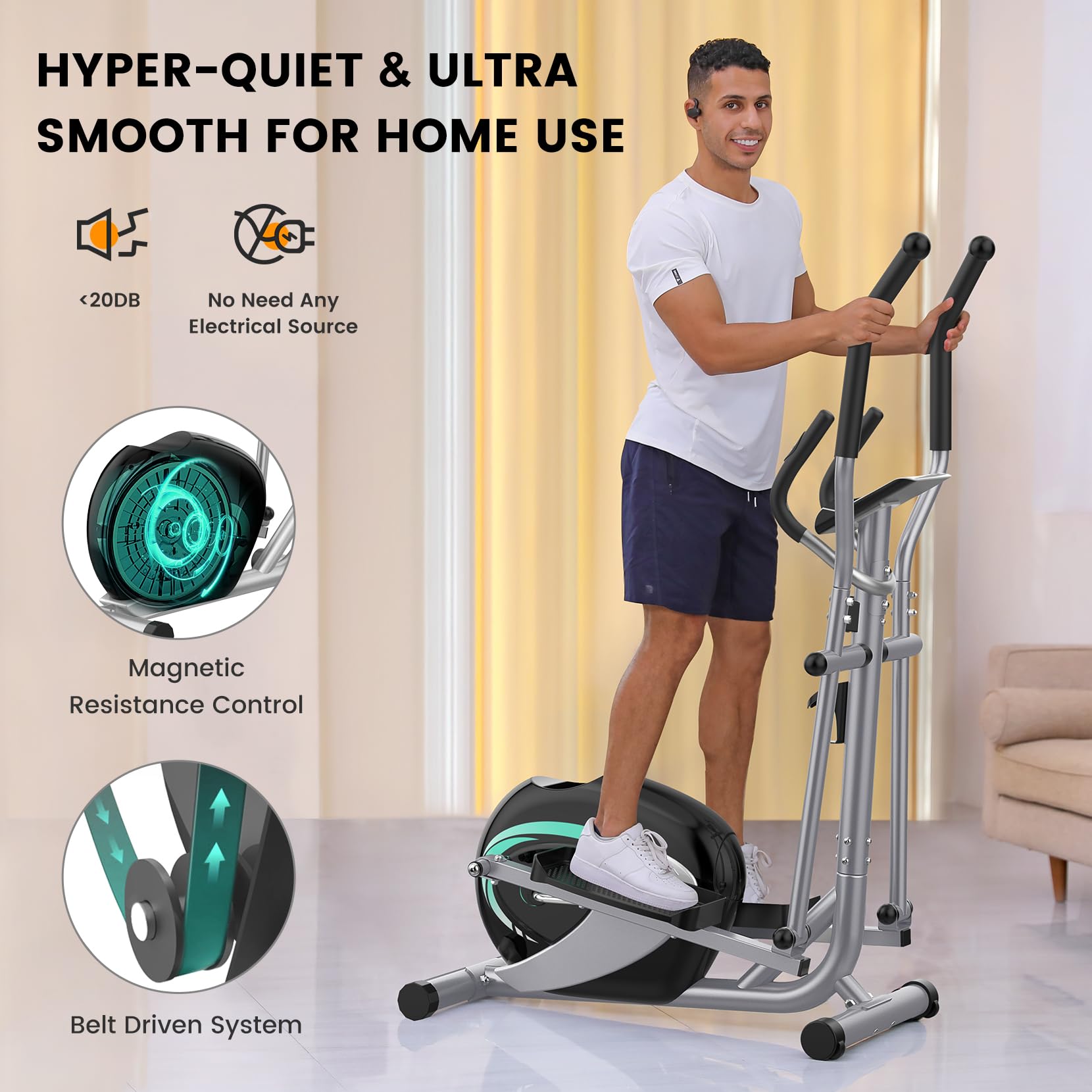 Elliptical Machine, Neche Magnetic Elliptical Trainer Fitness Equipment ...