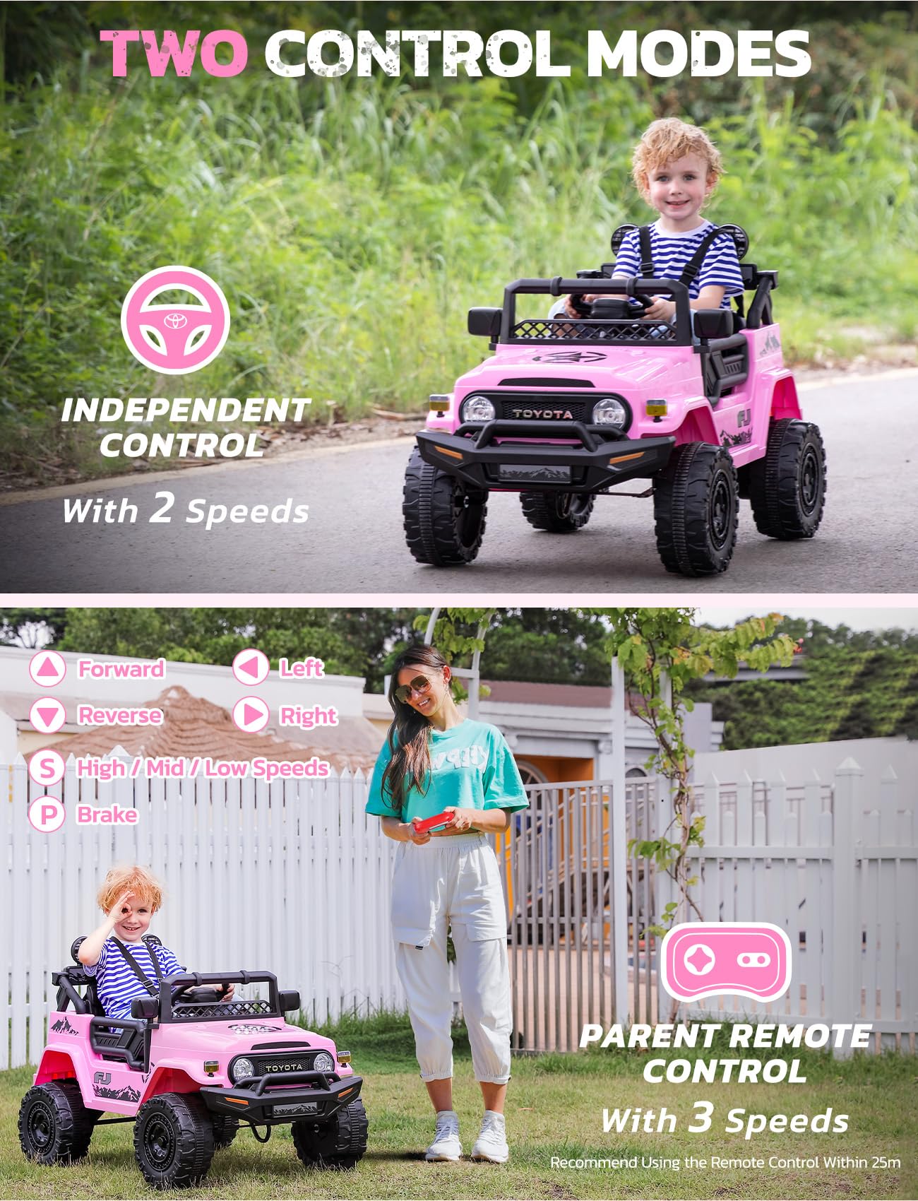 12V Toyota FJ40 Powered Ride on Car for Kids w/ Remote, Neche 2WD ...