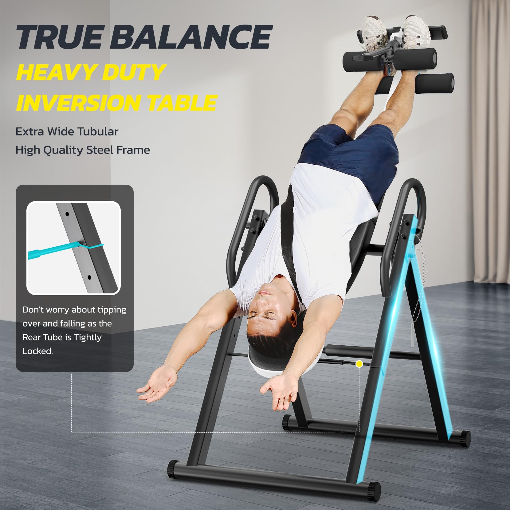 Heavy Duty Inversion Table,300 Lbs Capacity with Adjustable Protective ...