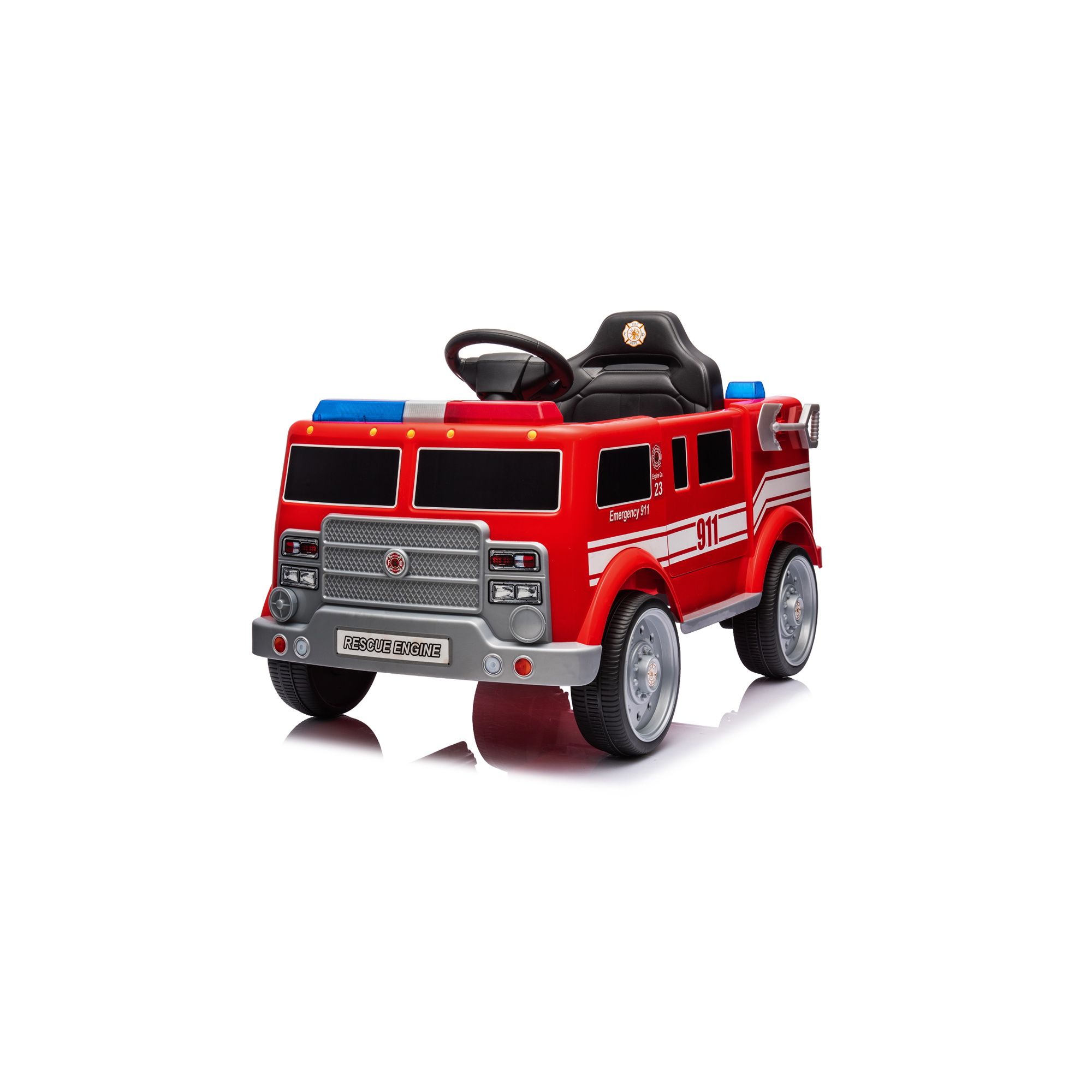 12V Kids Ride on Car Electric Powered Fire Truck Toy with Remote ...