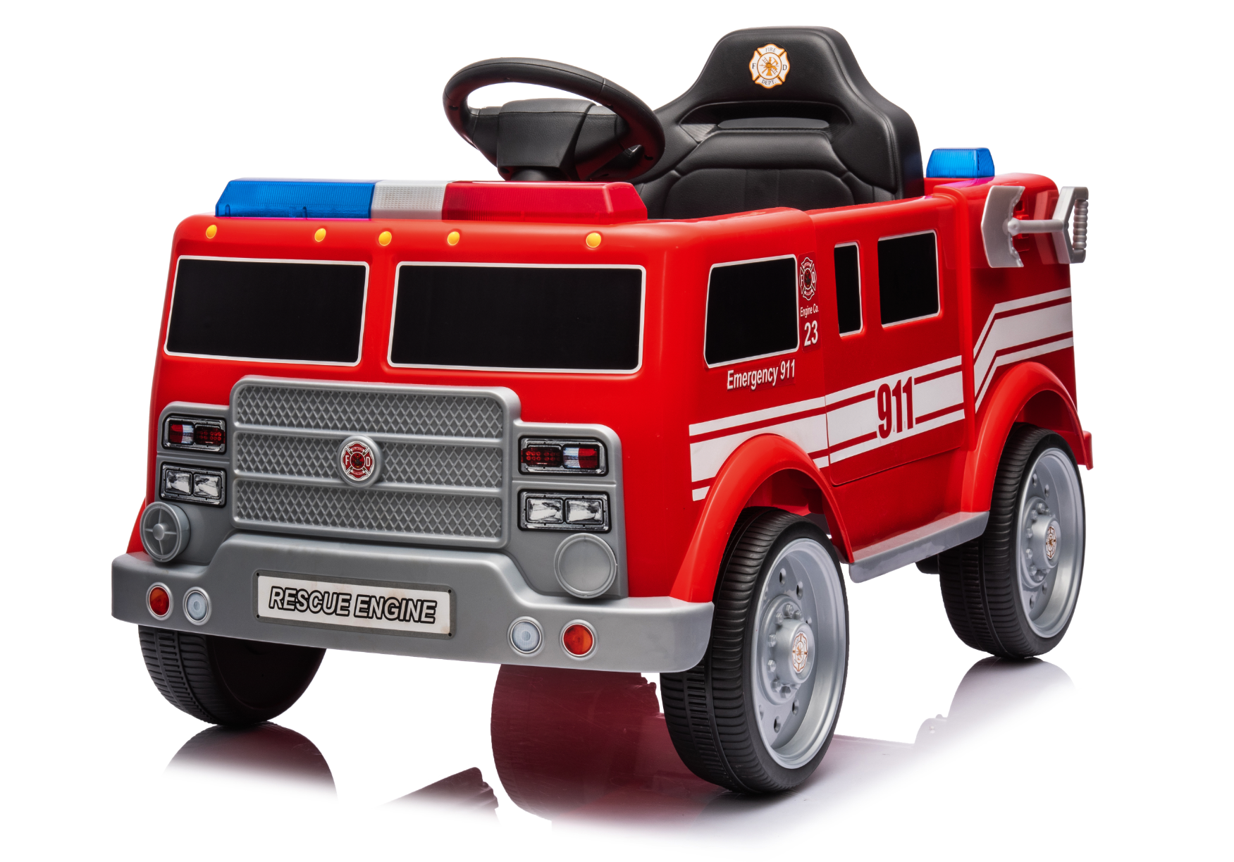12V Kids Ride on Car Electric Powered Fire Truck Toy with Remote ...