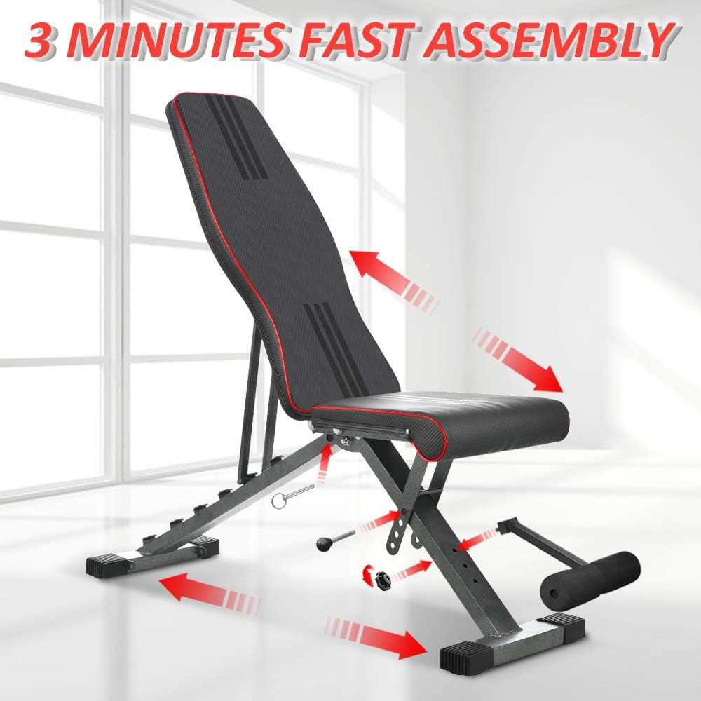 Adjustable Weight Bench for Full Body Workout, 330lbs Weights Capacity ...