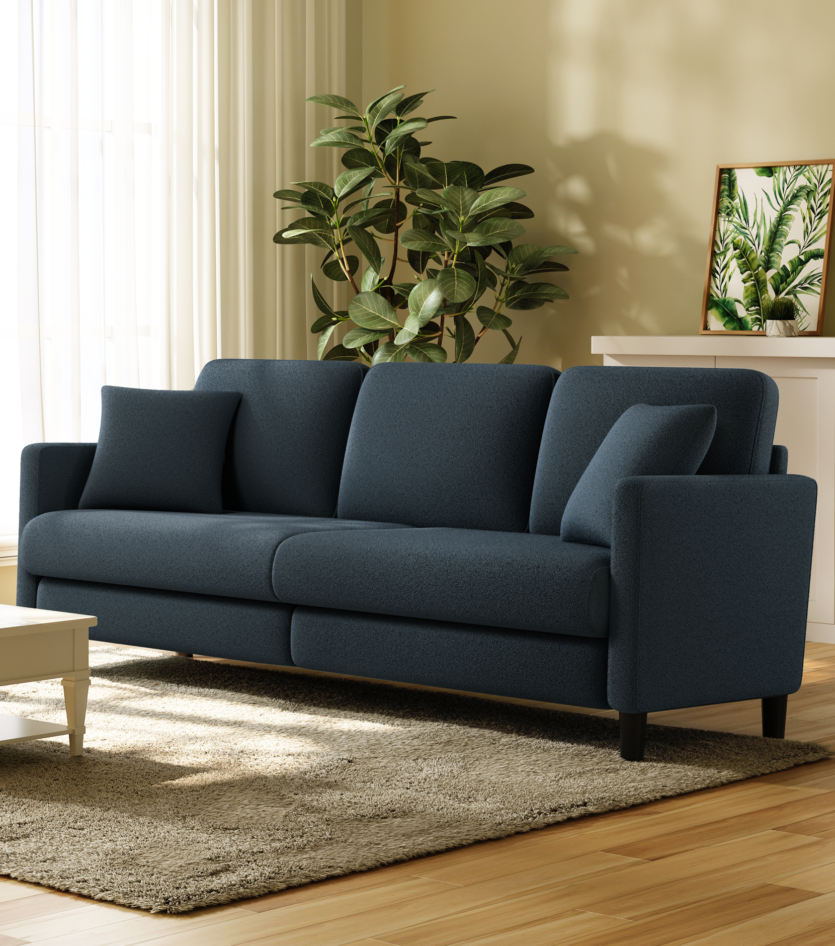 83″ Sofa Couch for Living Room,Comfy Teddy Fleece Loveseat Sofa,Extra ...